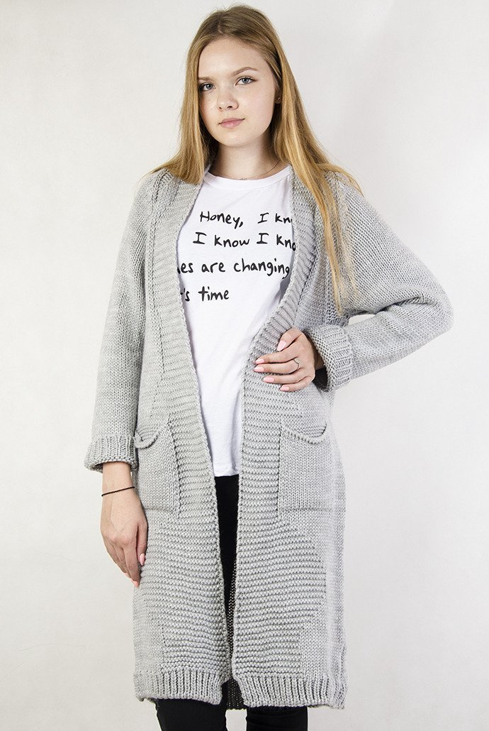 Długi sweter typu narzuta - Olika