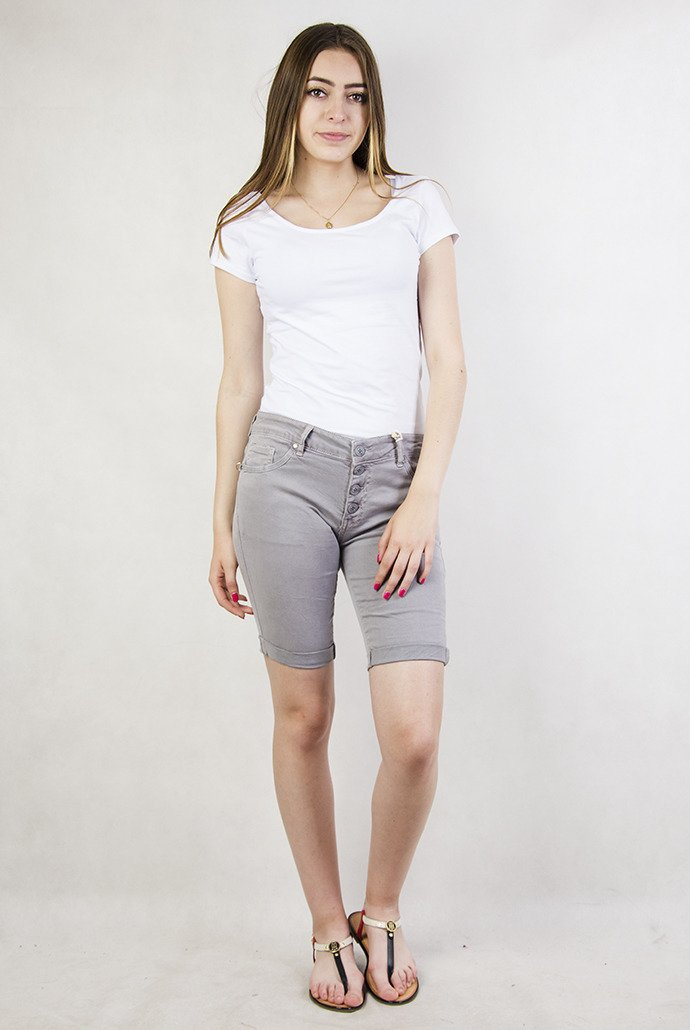 Szare szorty z podwiniętą nogawką - Olika